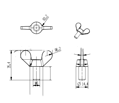 Custom Hot Forging And CNC Machining M8 Brass Wing Bolt from China ...